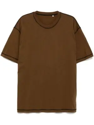 SUNFLOWER Contrast-stitching T-shirt - Brown