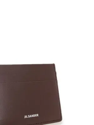 JIL SANDER Logo-print Leather Cardholder - Brown