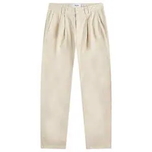 WAX LONDON Raleigh Pleat Twill Trousers - Stone