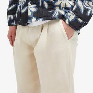 WAX LONDON Raleigh Pleat Twill Trousers - Stone