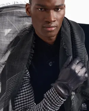 Giorgio Armani Nappa Leather Gloves - Blue