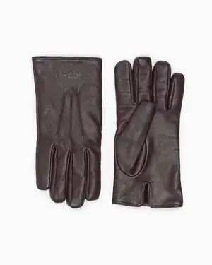 Giorgio Armani Nappa Leather Gloves - Brown