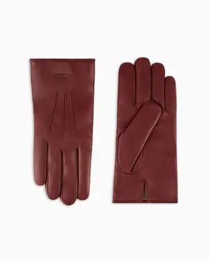 Giorgio Armani GIORGIO ARMANI Nappa Leather Gloves Red