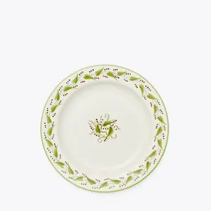 Tory Burch Feuille Salad Plate, Set Of 4 - Red/green Multi
