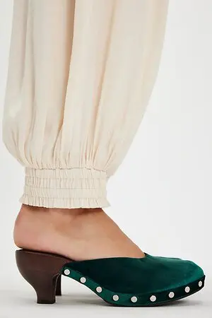 Jeffrey Campbell Blakeney Mini Clogs - Green Velvet