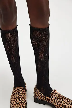 Free People Lovers Lace Knee Socks