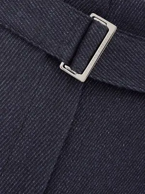 Brunello Cucinelli Belted Cropped Linen-twill Pants