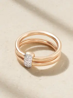 Pomellato Together 18-karat Rose Rhodium-plated And Diamond Ring - Gold
