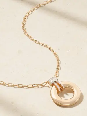 Pomellato Iconica 18-karat Rose Rhodium-plated And Diamond Necklace - Gold