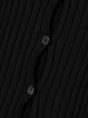 Acne Studios Ribbed Cotton Fitted Cardigan - Black
