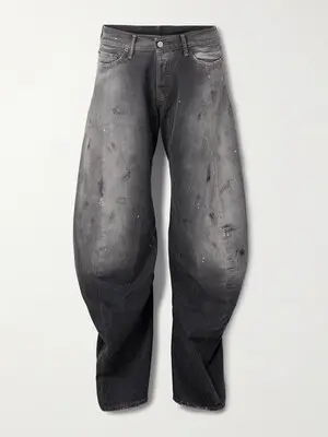 Distressed Jeans with Paint Splatter