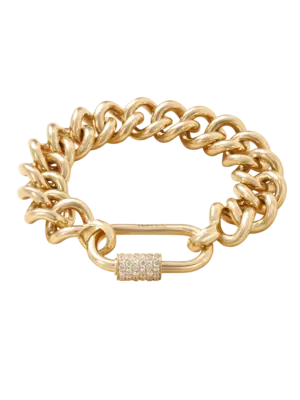 Marla Aaron Mega Curb 14-Karat Diamond Bracelet Gold Editorialist