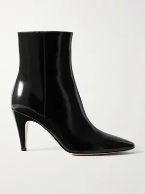 GIANVITO ROSSI Amelia 80 Glossed-leather Ankle Boots