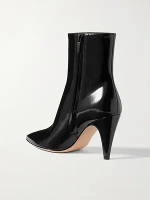 GIANVITO ROSSI Amelia 80 Glossed-leather Ankle Boots