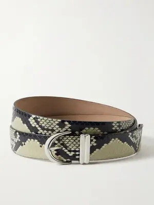 Khaite Snake-effect Leather Belt - Animal Print