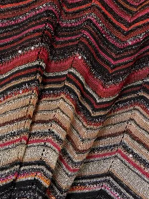 Missoni Sequined Striped Metallic Crochet-knit Wide-leg Pants