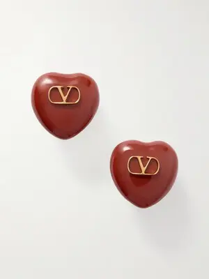 Valentino Garavani Cuore Clip Earrings - Red