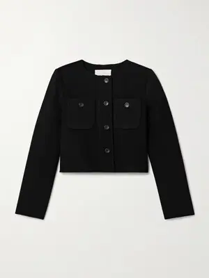 Ulla Johnson Eve Cropped Wool-blend Felt Jacket - Black
