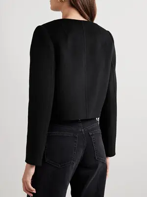 Ulla Johnson Eve Cropped Wool-blend Felt Jacket - Black