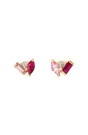 LITTLE SKY STONE Seraphina Celeste Stud Earrings - Ruby / Pink