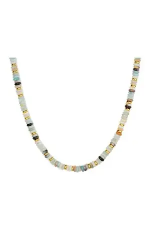 LITTLE SKY STONE Lila Gemstone Necklace - Green /white