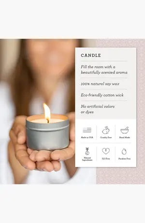 LIZUSH Trio Of Tin Soy Candle Scented With Bergamot And Lavender Essential Oils