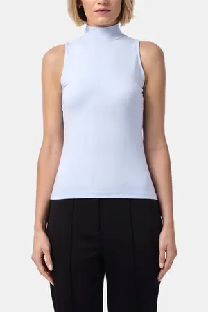 CAPSULE 121 Sleeveless Mock Neck Top - Baby Blue