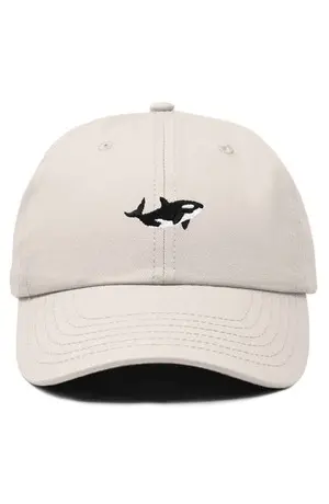 DALIX Dalix Embroidered Killer Whale Dad Hat Beige