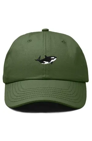 DALIX Dalix Embroidered Killer Whale Dad Hat Olive