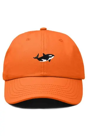 DALIX Dalix Embroidered Killer Whale Dad Hat Orange