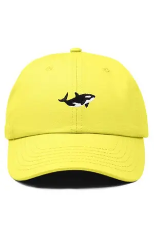 DALIX Dalix Embroidered Killer Whale Dad Hat Yellow