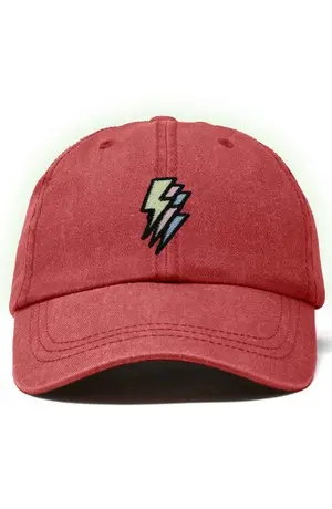 DALIX Lightning Bolt Cap - Washed Red