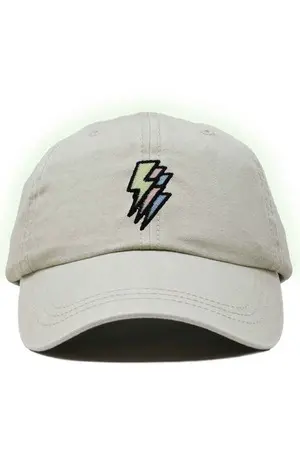 DALIX Lightning Bolt Cap - Washed Stone White