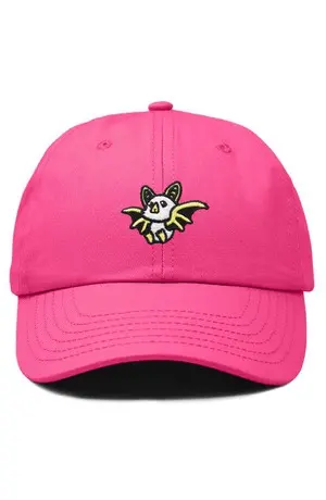 DALIX Honduran Bat Embroidered Cap - Hot Pink