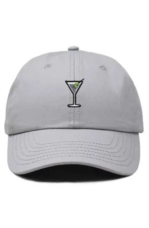 DALIX Dalix Martini Embroidered Cap Gray