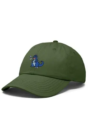 DALIX Lizard Embroidered Baseball Cap - Olive