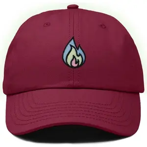 DALIX Fire Embroidered Cap - Maroon
