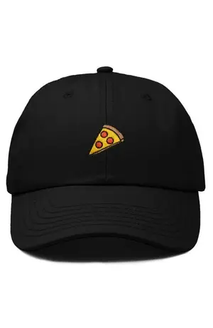 DALIX Dalix Pizza Slice Embroidered Cap Black
