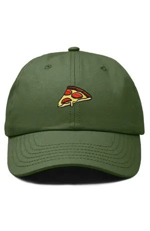 DALIX Dalix Pizza Slice Embroidered Cap Olive