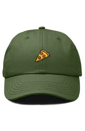 DALIX Dalix Pizza Slice Embroidered Cap Olive