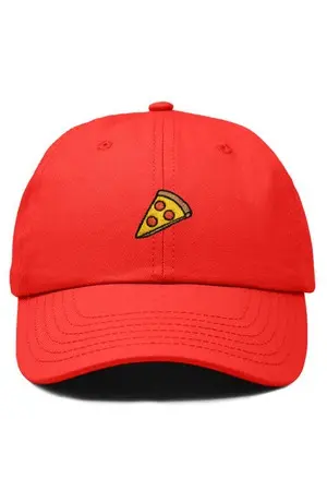 DALIX Dalix Pizza Slice Embroidered Cap Red