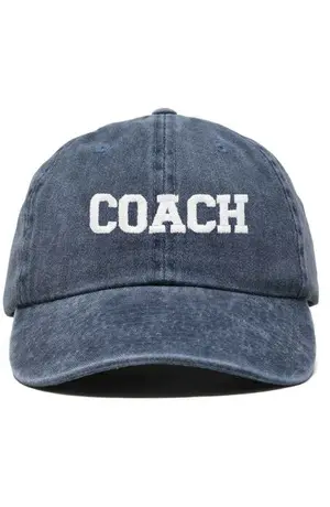 DALIX Coach Embroidered Cap Washed Navy Blue