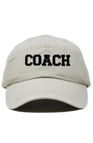 DALIX Coach Embroidered Cap Washed Stone White