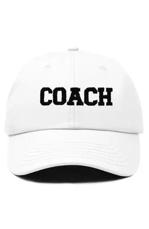 DALIX Coach Embroidered Cap - White