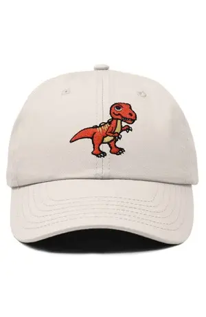 DALIX Dalix T-Rex Embroidered Cap Beige