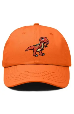 DALIX Dalix T-Rex Embroidered Cap Orange
