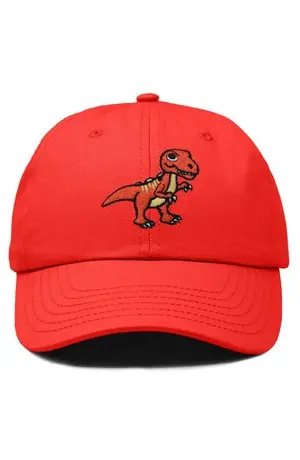 DALIX Dalix T-Rex Embroidered Cap Red