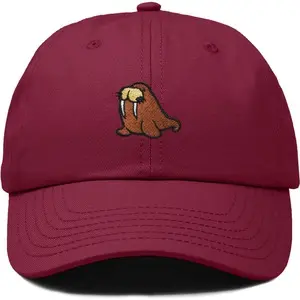 DALIX Dalix Walrus Embroidered Cap Maroon