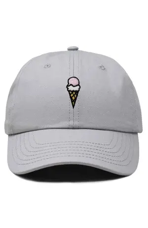 DALIX Dalix Double Scoop Embroidered Cap Gray