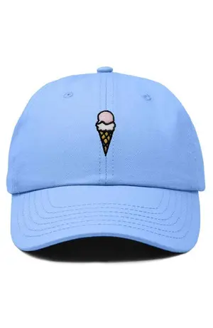 DALIX Dalix Double Scoop Embroidered Cap Light Blue